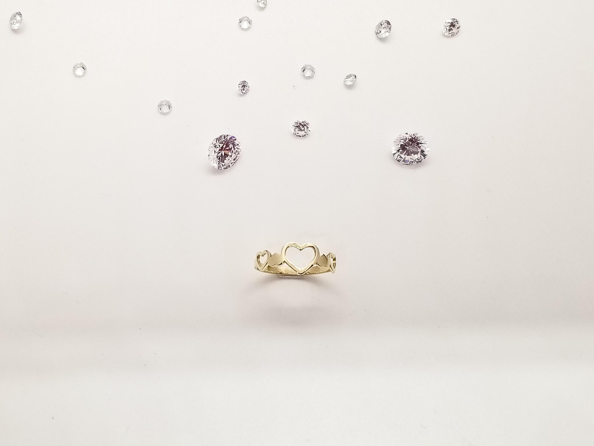 Inel FATI 156 din aur galben de 14K cu Inimioare